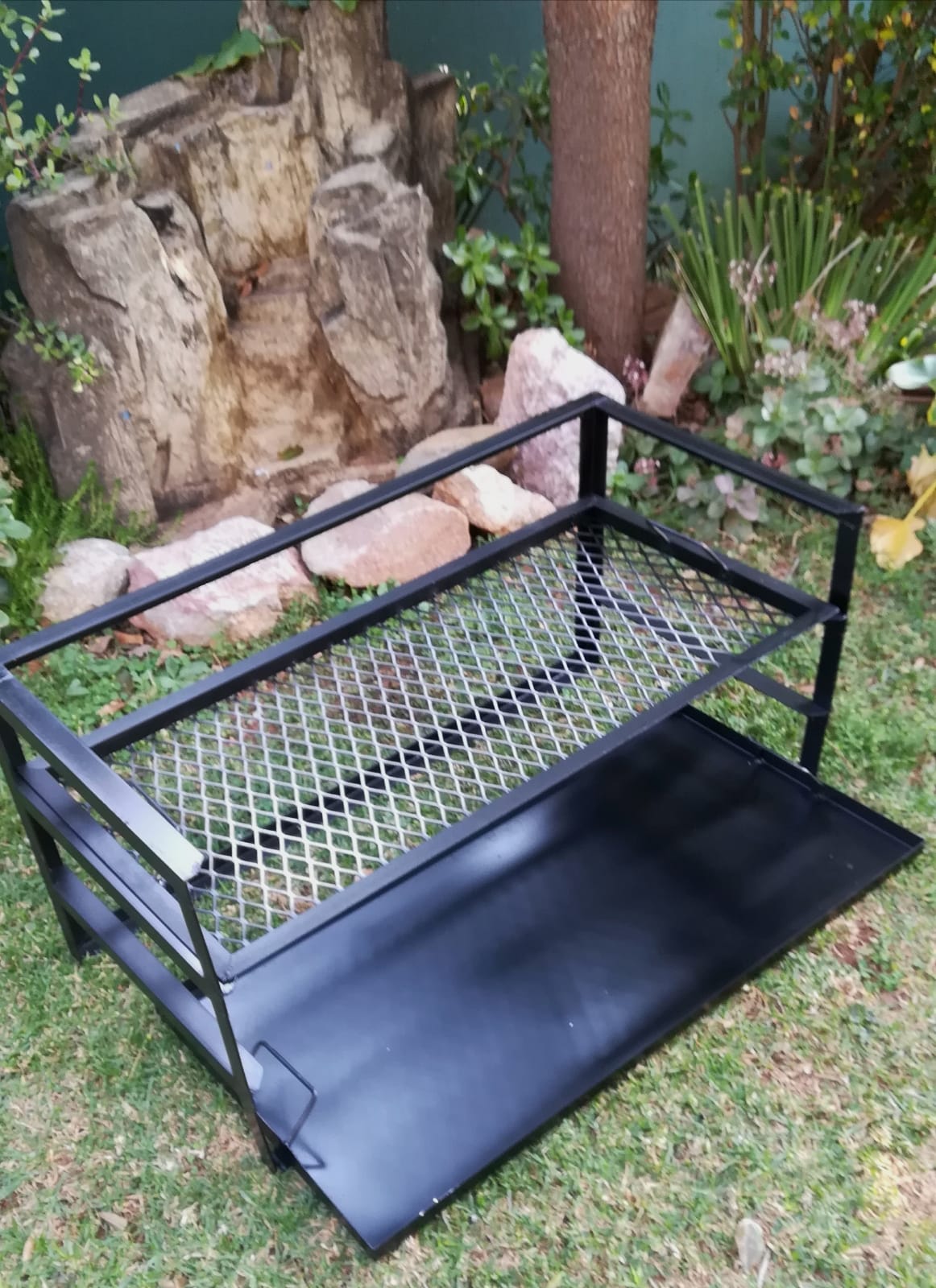 2200546 Mild Steel three level Built in Braai - Breedt Braais