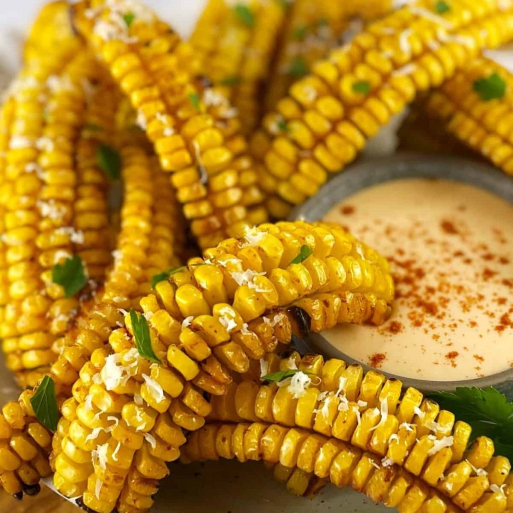 CORN RIBLETS WITH SMOKY MAYONNAISE - Breedt Braais